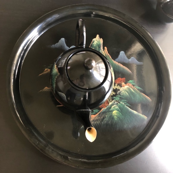 Fujian | Dining | Vintage 95s 8 Piece Fujian Lacquer Wood Tea Set Black ...